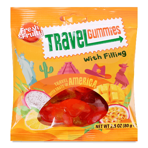 Цукерки Wawel Travel Gummies America з фруктовим смаком, 80г – купити в ...