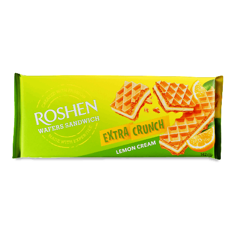 Вафлі Roshen Wafers Sandwich Extra Crunch Lemon cream, 142г – купити в ...
